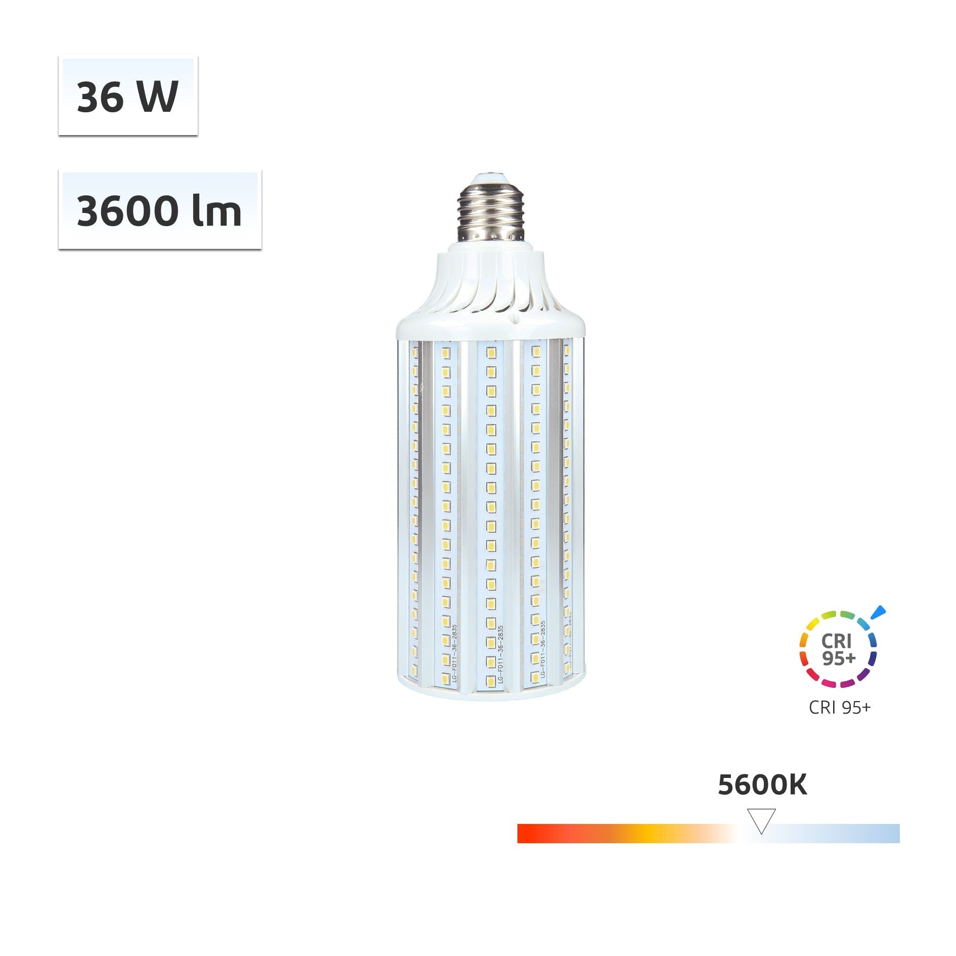 Yuji Capture™ CRI 95+ E27 36W LED Light Bulb 5600K for Photography Vid
