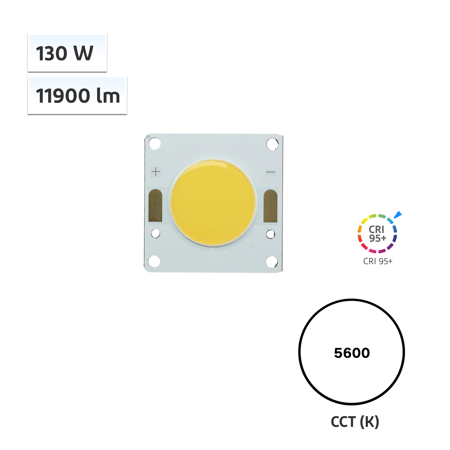 YUJILEDS® APS Series CRI 97+ 130W COB LED 5600K - 230H -2pcs