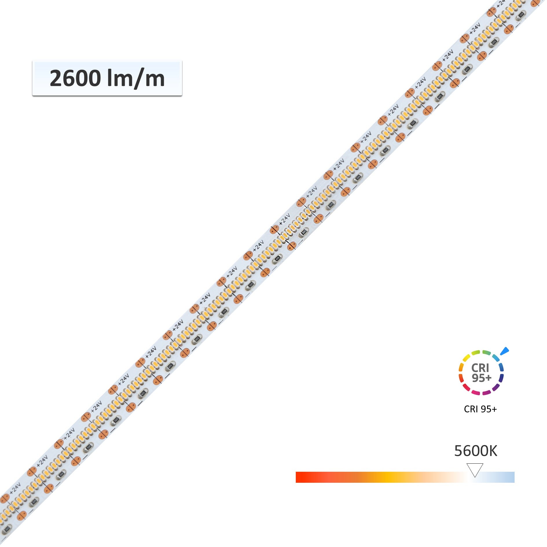 CRI-MAX™ CRI 95+ High Brightness LED Flexible Strip 5600K - 700 LEDs/m