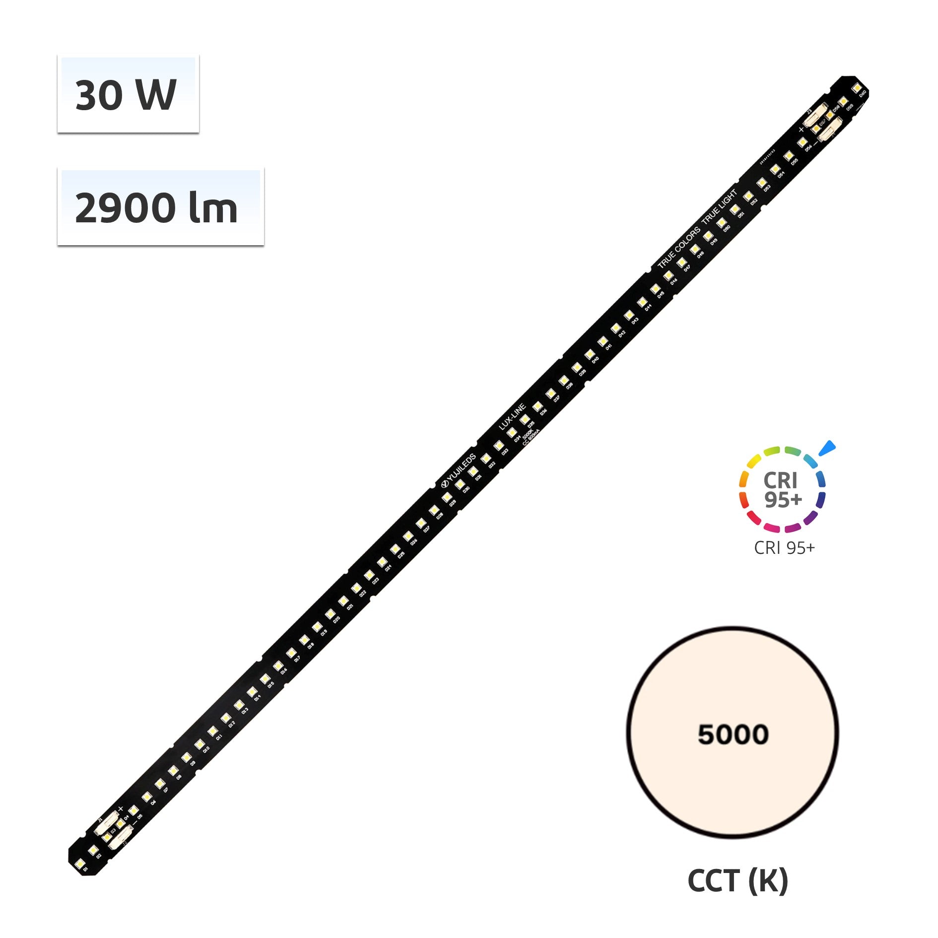 YUJILEDS® CRI 95+ 30W Black LED Linear Module 5000K - 6pcs