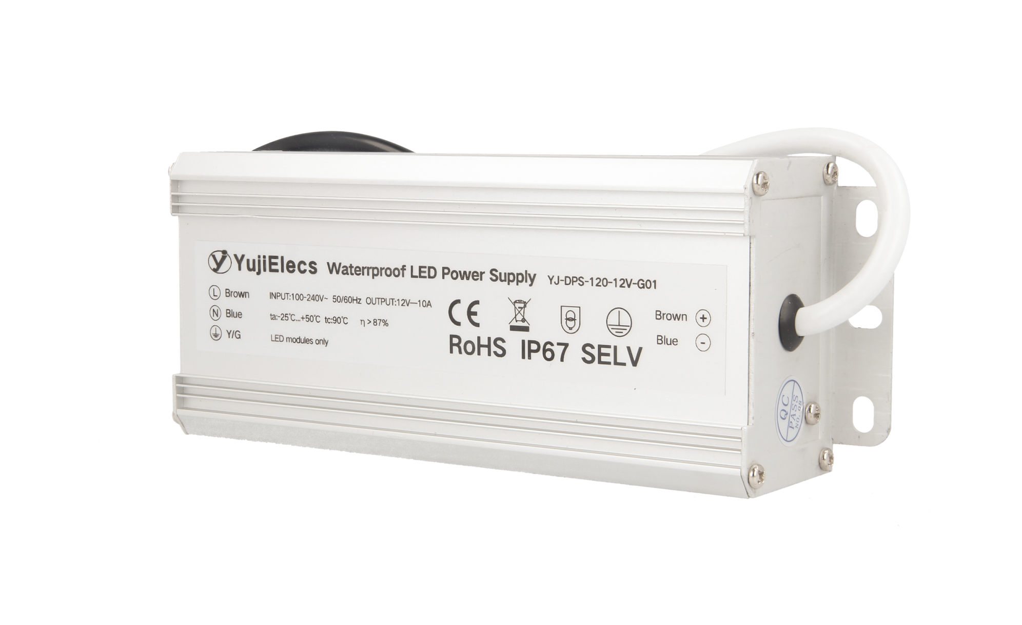YujiElecs IP67 Waterproof Power Supply for LED Strips, 120W - YUJILEDS
