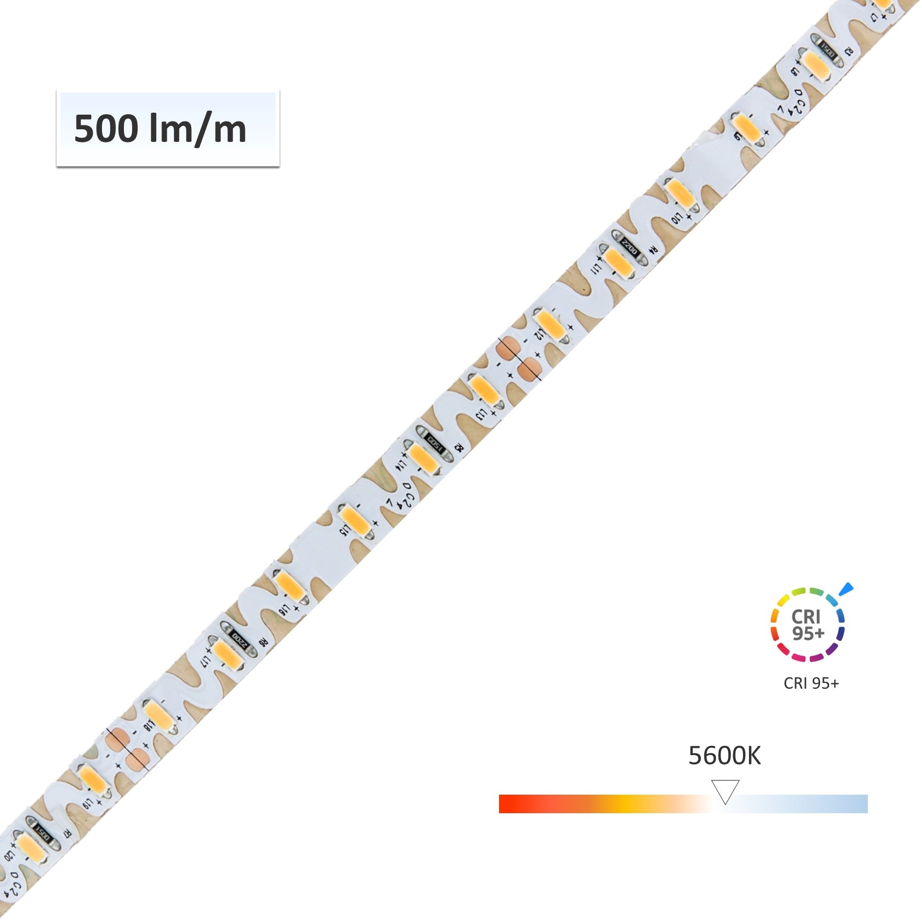 CRI-MAX™ CRI 95+ Zig Zag S Shape LED Flexible Strip 5600K - 60 LEDs/m
