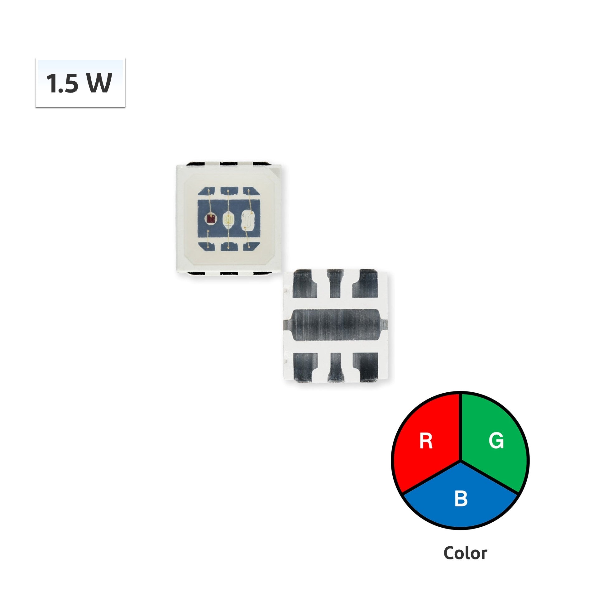 YUJILEDS® 1.5W 3-in-1 RGB LED SMD - 5054 - 6000pcs/Reel