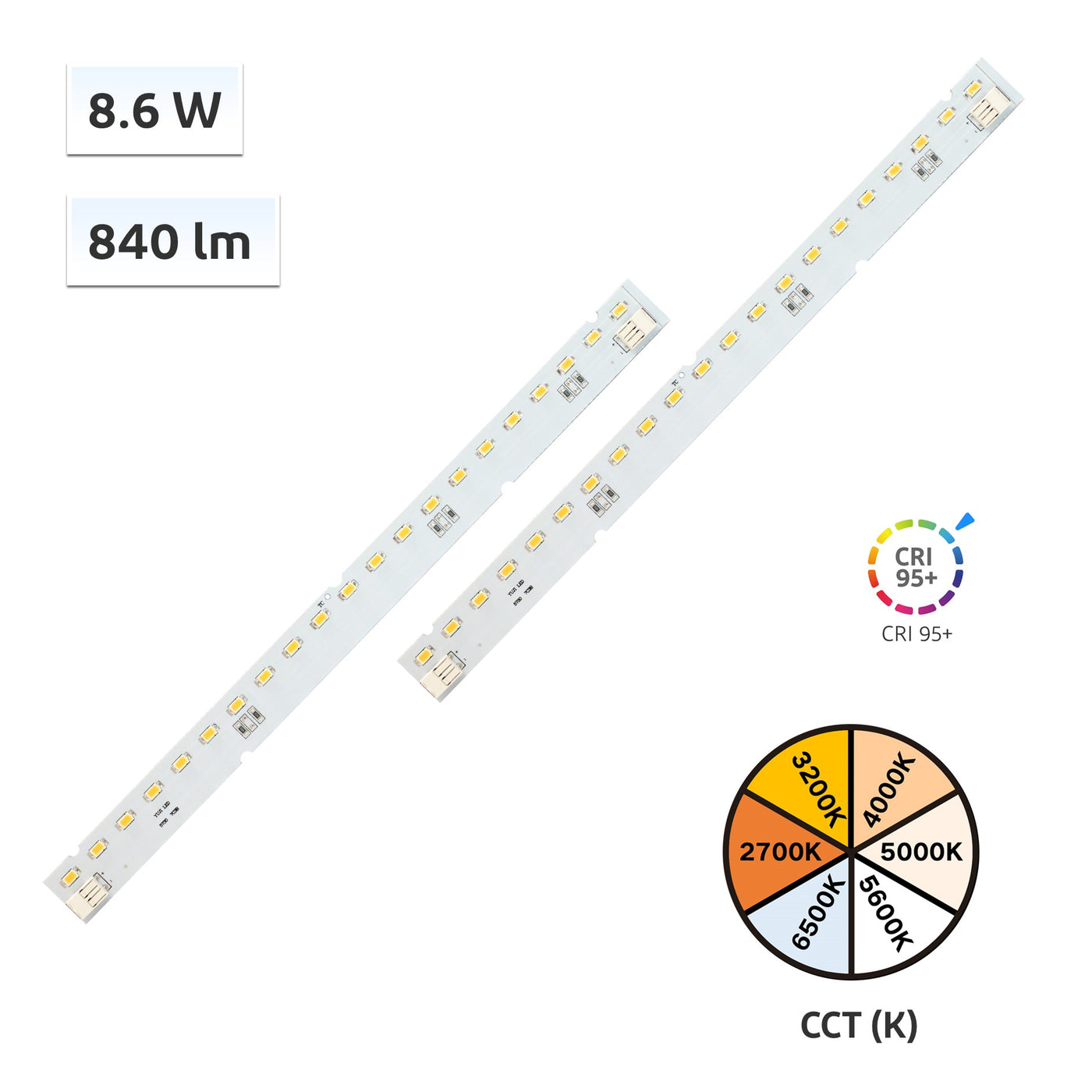 YUJILEDS® CRI 95+ 8.6W LED Linear Module - 10pcs