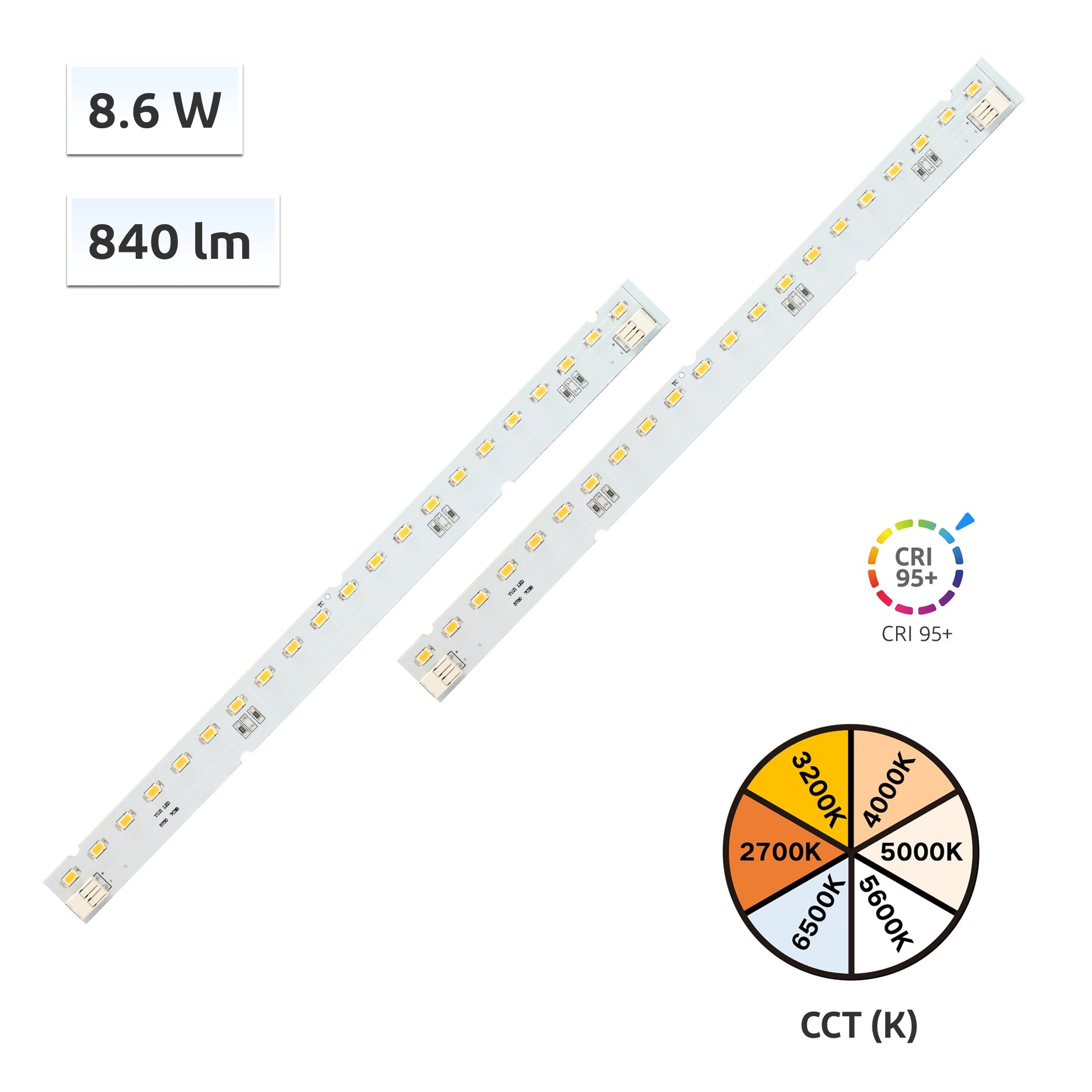 YUJILEDS® CRI 95+ 8.6W LED Linear Module - 10pcs