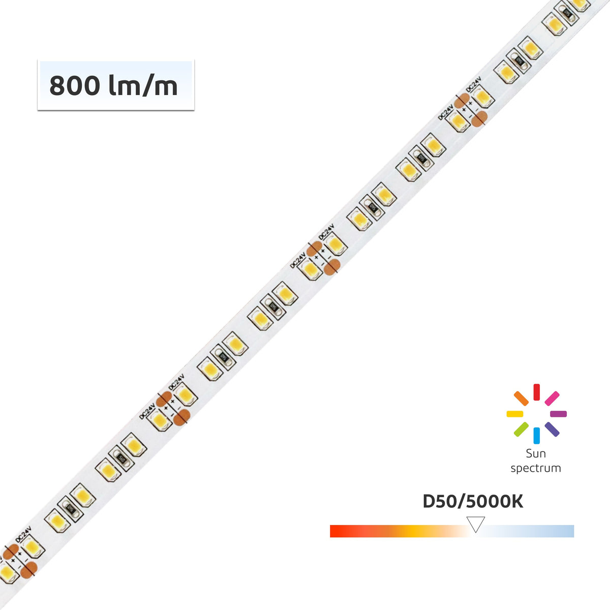 NormLite™ CRI 98 D50 Standard Illuminant LED Flexible Strip 5000K (ISO